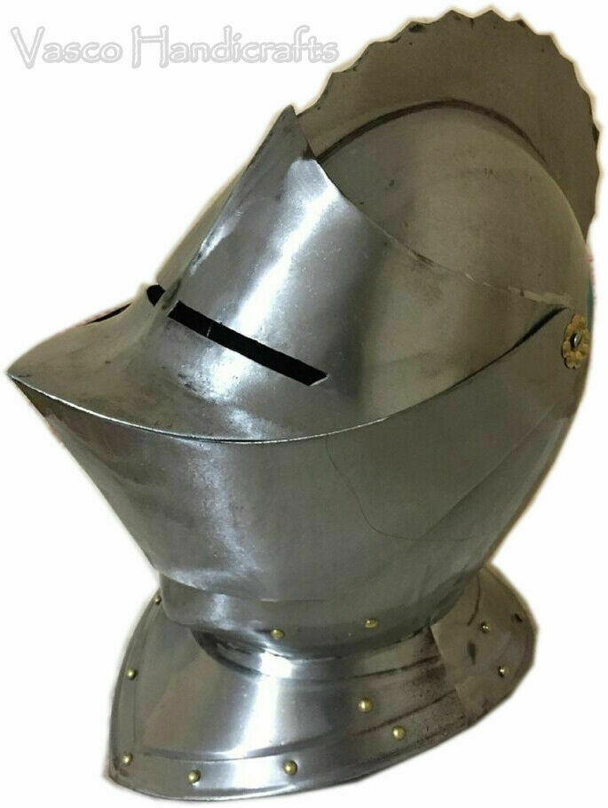 Medieval Knight Close Face Armet Helmet Battle Warrior Helmet Replica ...