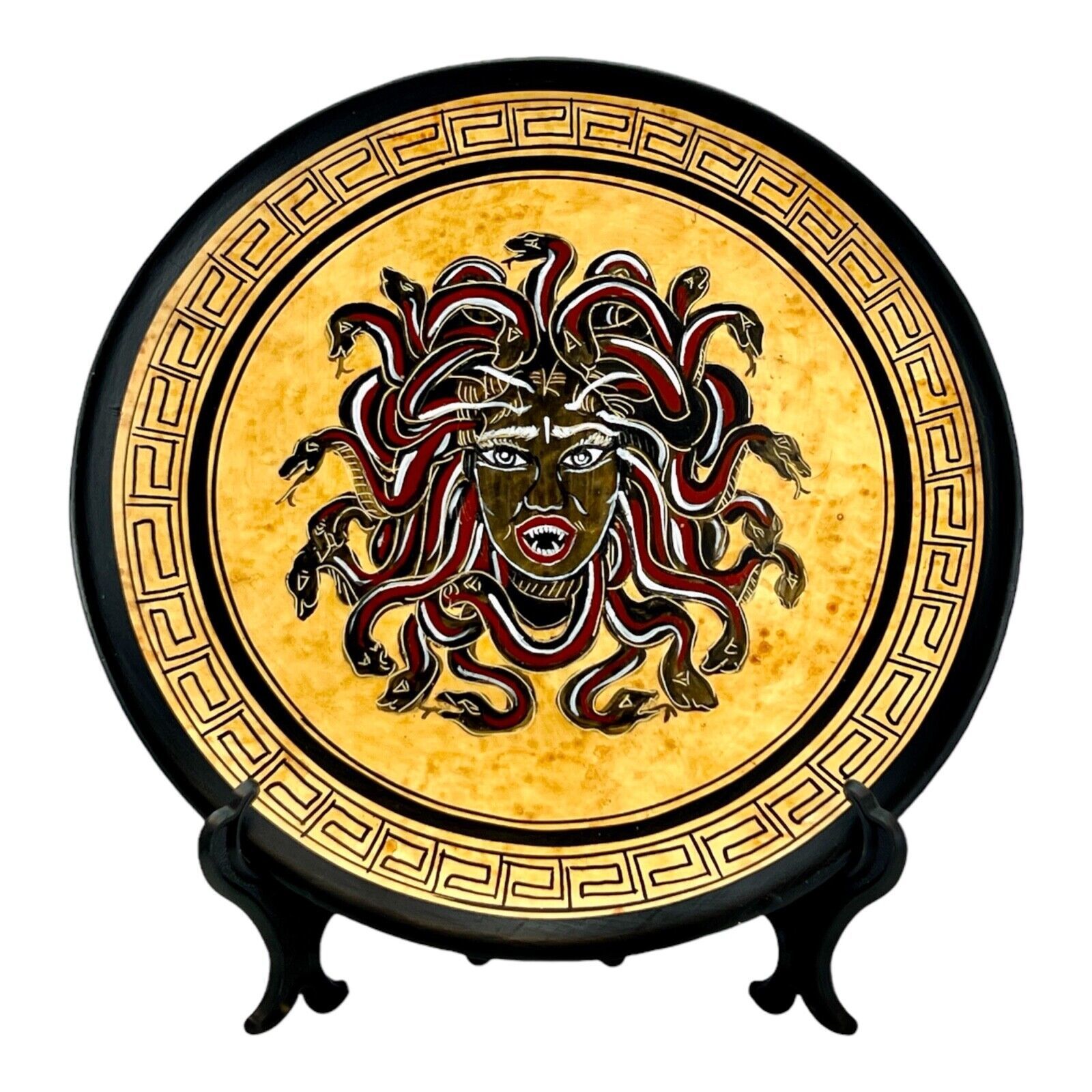 Medusa Monster Female Head Snakes Plate Ancient Greek Pottery Painting ...