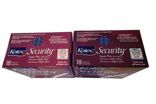 Kotex Security Tampons SUPER PLUS 18 per box lot x 2 - Tampons