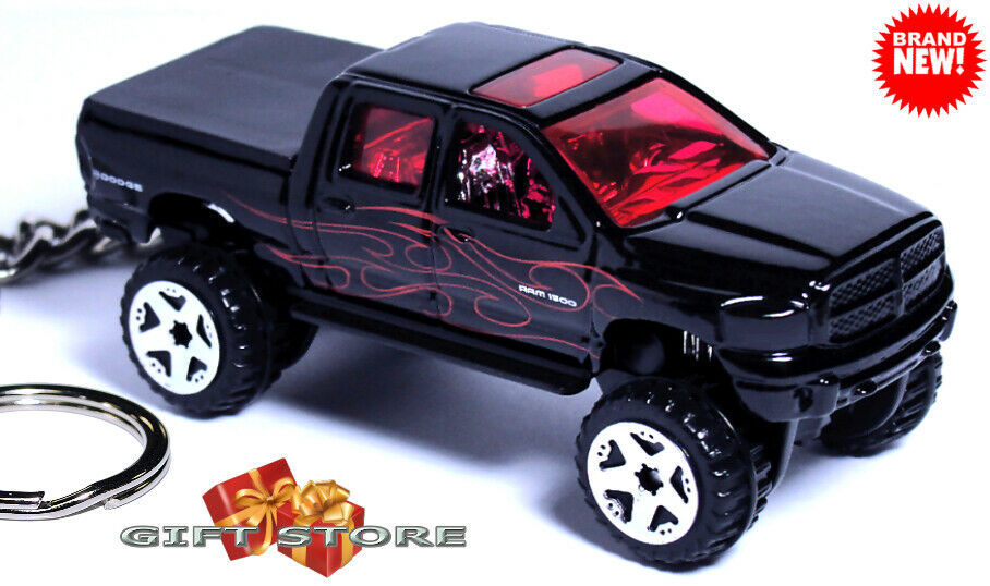 RARE KEY CHAIN RING BLACK DODGE RAM 1500 LIFTED TRUCK V8 CUSTOM LIMITED ...
