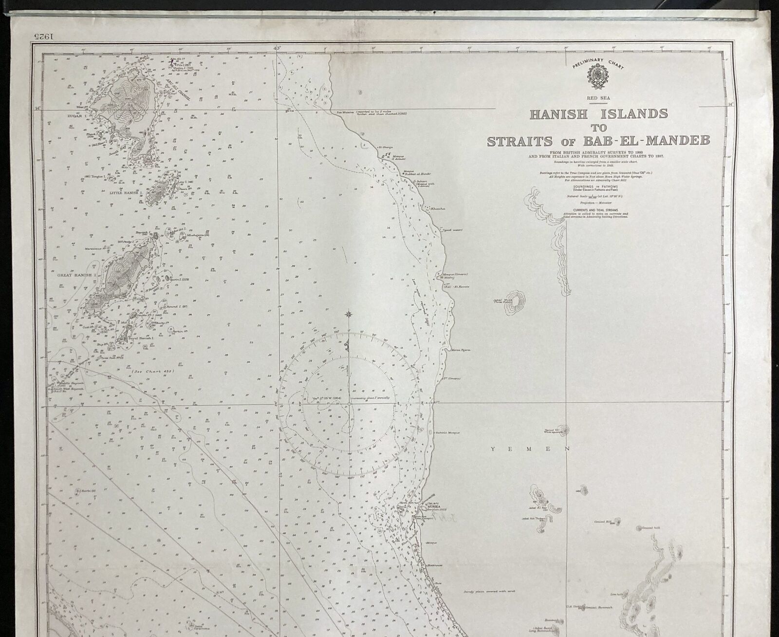 Nautical Map Hanish Islands Straits of Bab-El-Mandeb Red Sea Admiralty ...