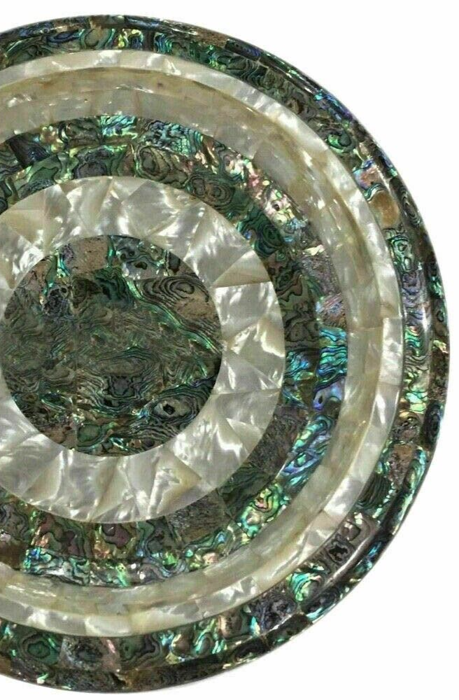 Black Marble Coffee Table with Abalone Shell Inlay Mosaic Home ...