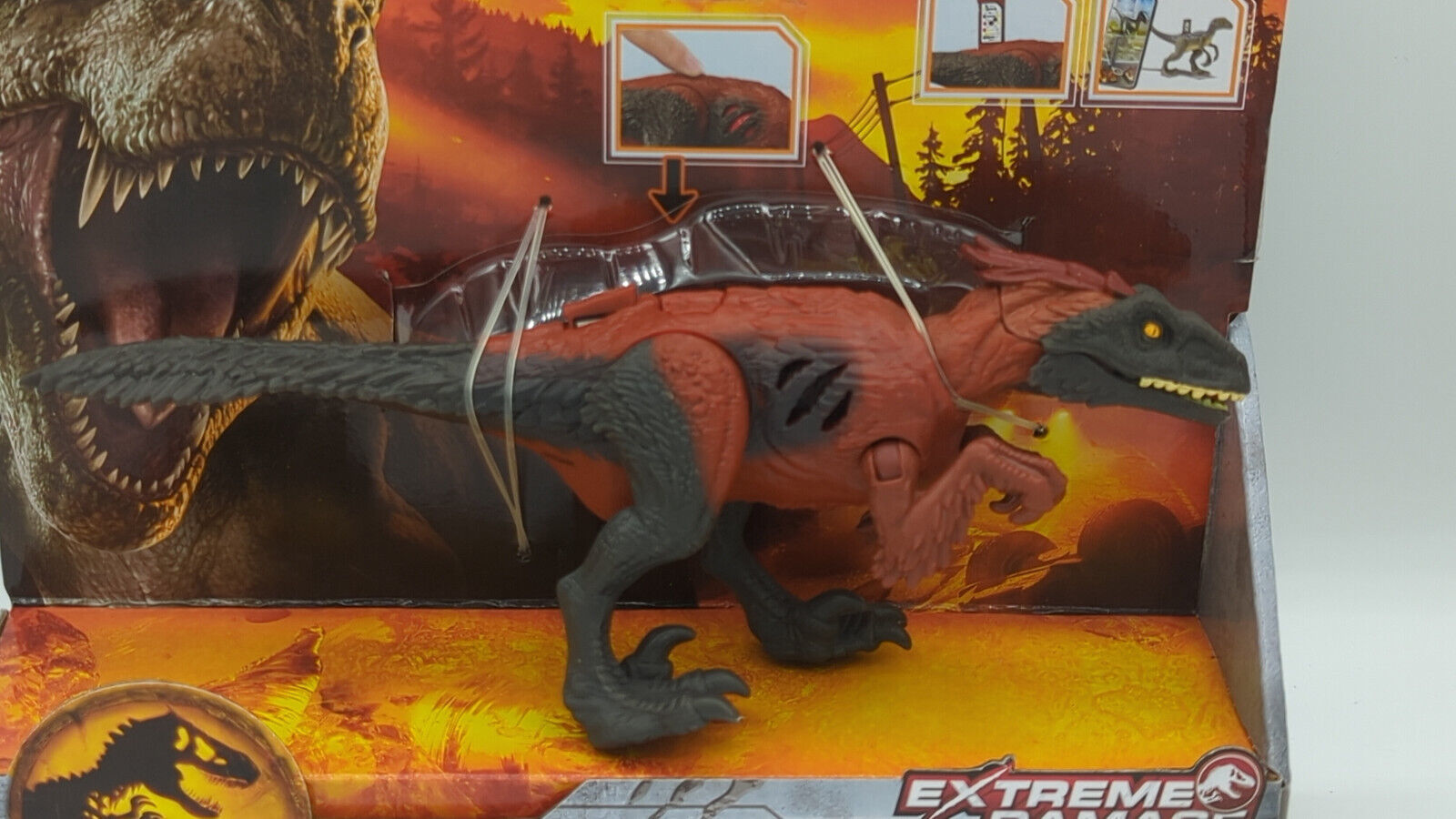 Mattel Jurassic World Pyroraptor Extreme Damage Action Figure Dinosaur ...