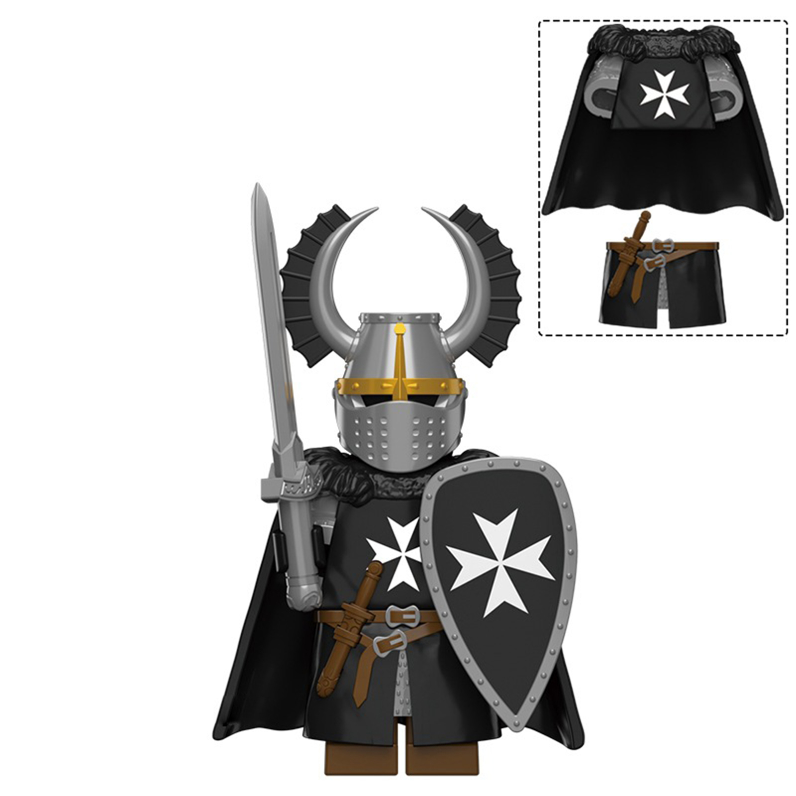 8pcs Medieval Knights Minifigures Toys Crusader Teutonic Templars ...