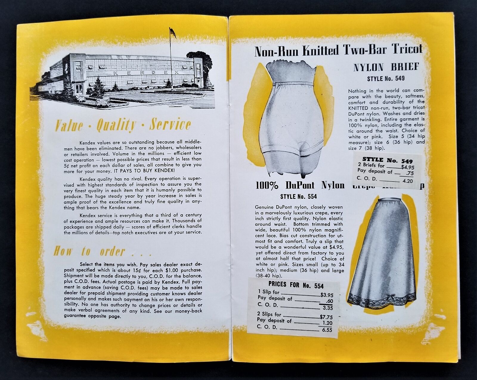 1940s vintage KENDEX HOSIERY UNDERGAMETS CATALOG and FABRIC SAMPLES ...