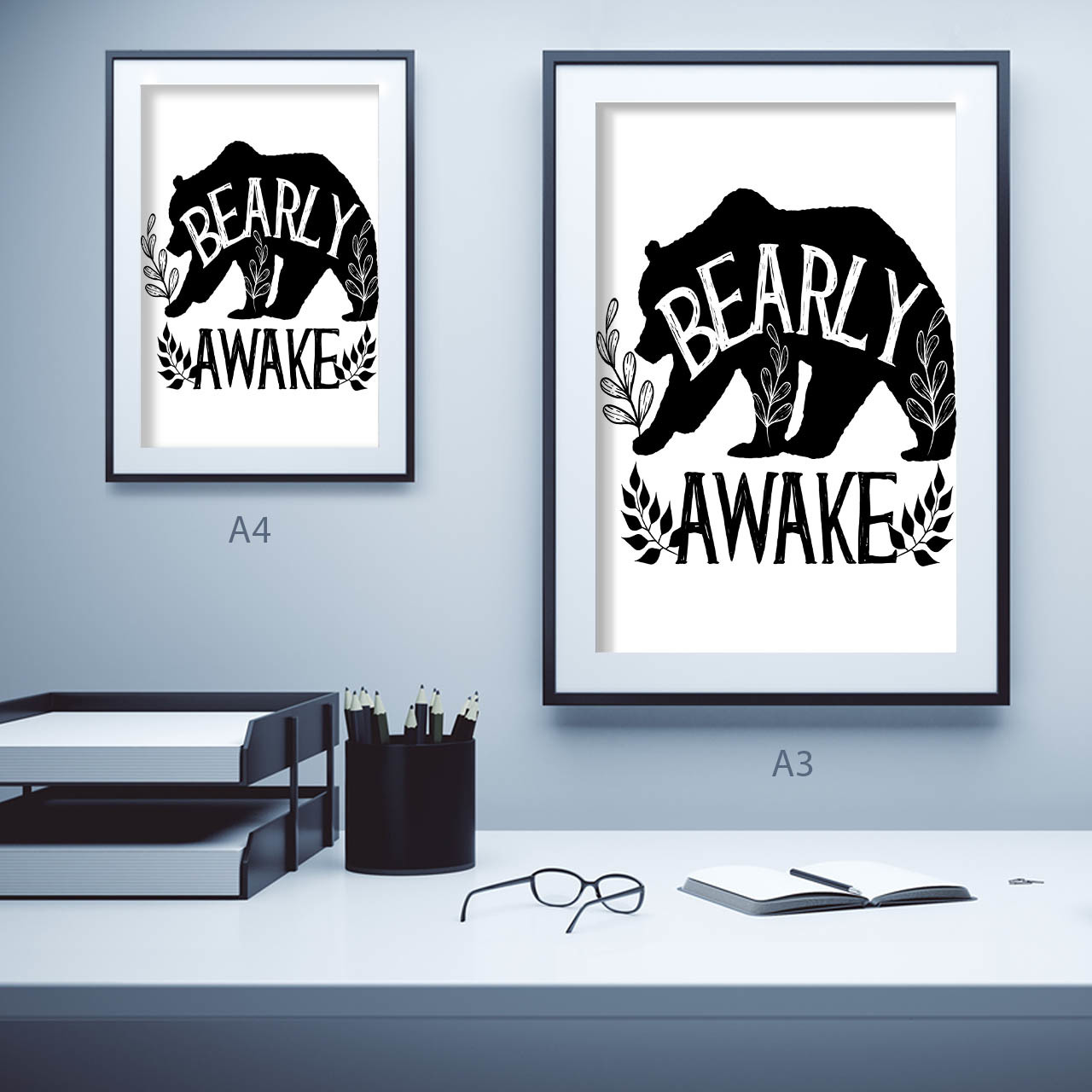 Bear Bearly Awake Animal Grizzly Brown Matte/Glossy Poster A0 A1 A2 A3 ...