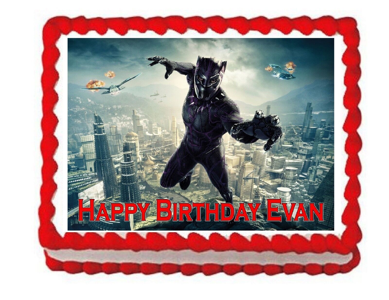Black Panther party edible cake image cake topper frosting sheet ...