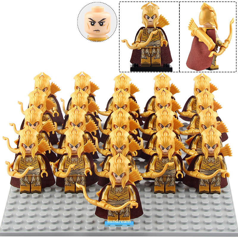 LOTR Armored Elven Warrior Army Lego Compatible Minifigure Bricks Set ...