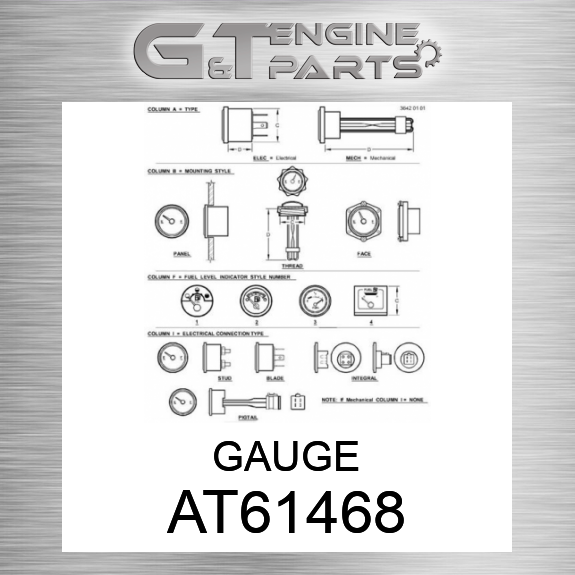 AT61468 GAUGE fits JOHN DEERE (New OEM) - Other Heavy Equipment Parts ...