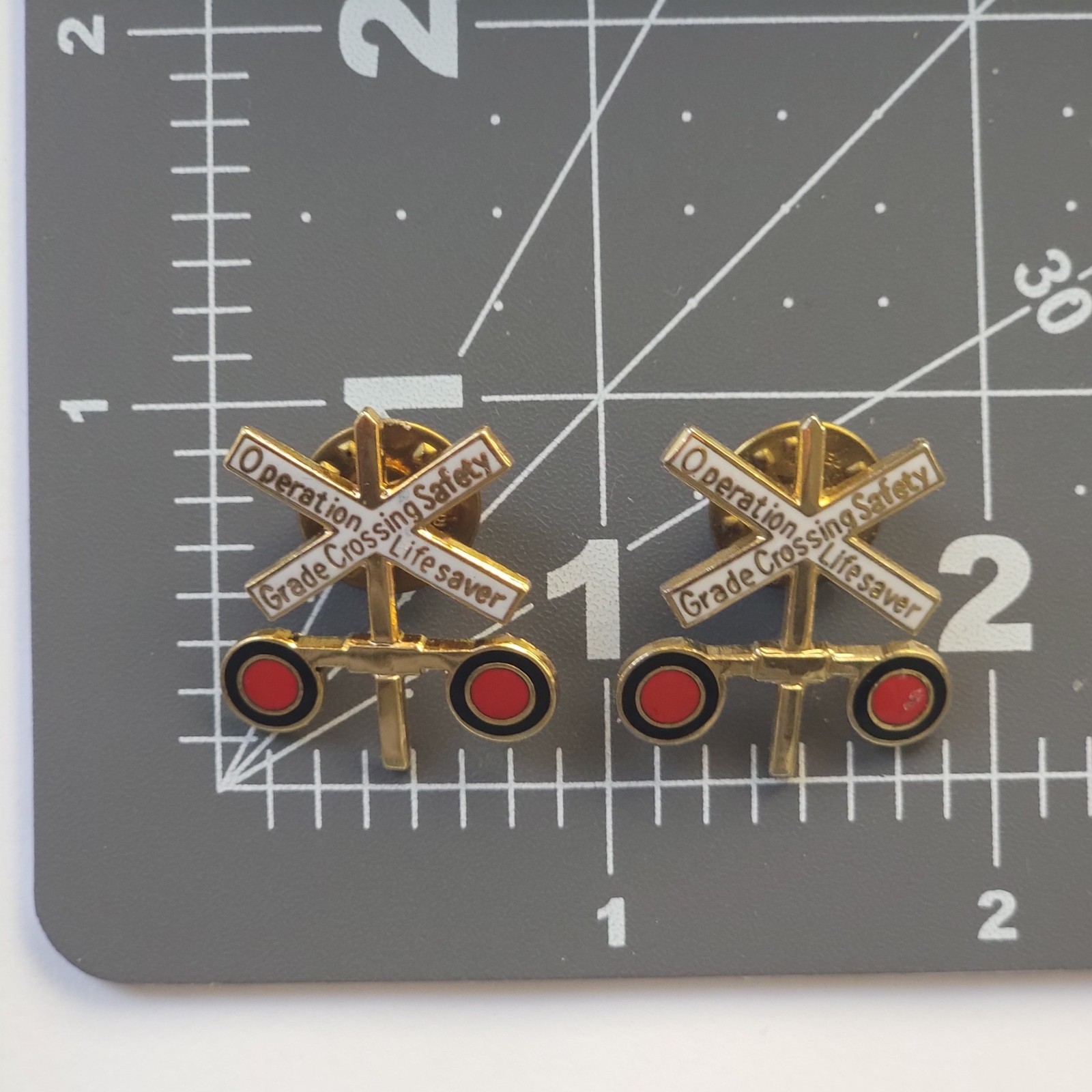Lot 2 Operation Lifesaver Pins Railroad Train Grade Crossing Safety ...