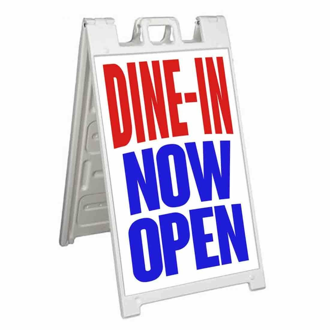 DINE-IN NOW OPEN Signicade 24x36 Aframe Sidewalk Sign Banner Decal ...