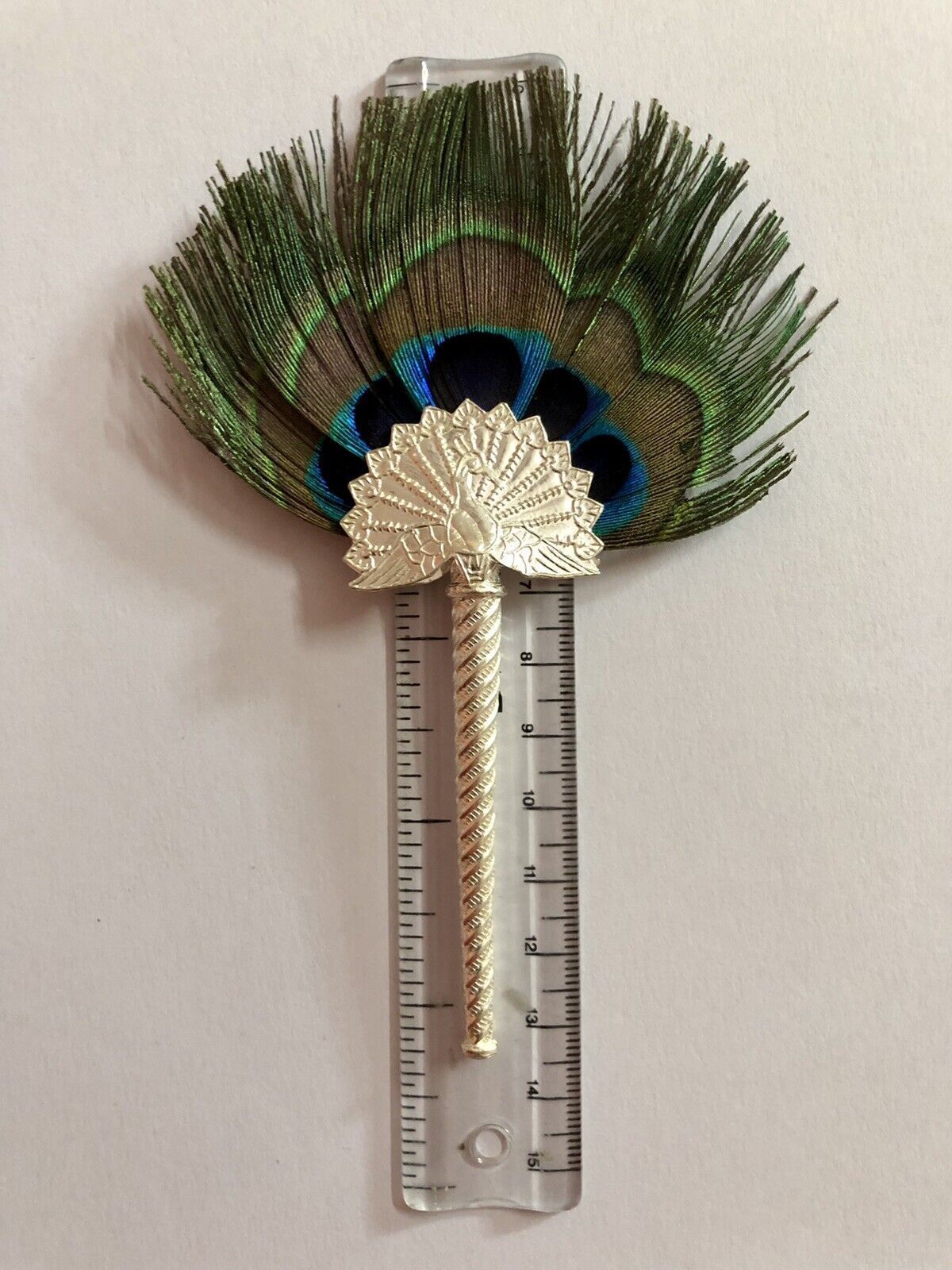 925 Silver Lord Krishna LADDU GOPAL Fan Pankha Pankhi, Peacock Feather ...