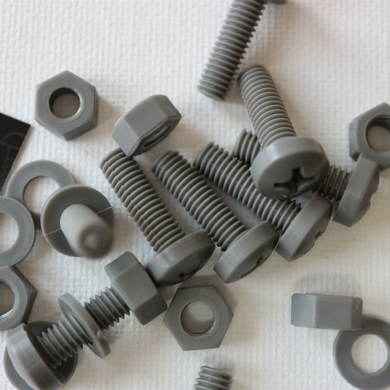 20x Grey Screws Plastic Nuts & Bolts, Washers, M6 x 20mm, Anti ...
