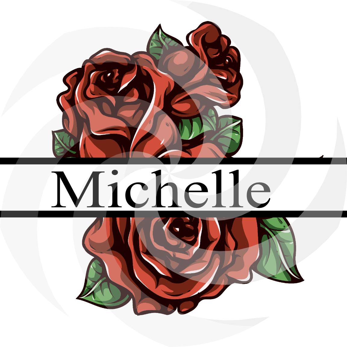 Flower Split Monogram Michelle 100smp-Digital Clipart-Gift-PNG-Banner ...
