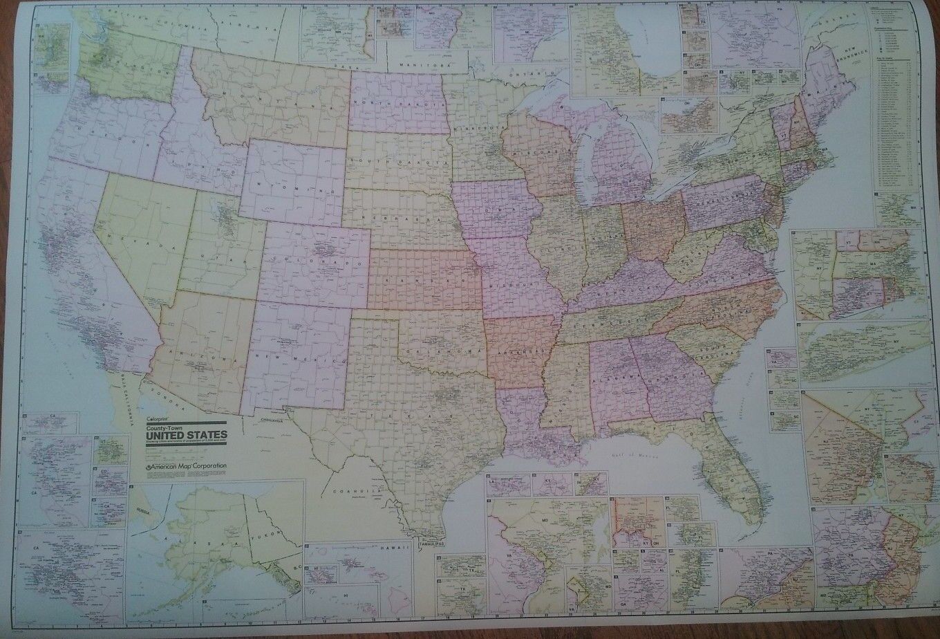 USA Clear-type Laminated Wall Map C6350 - Maps & Atlases