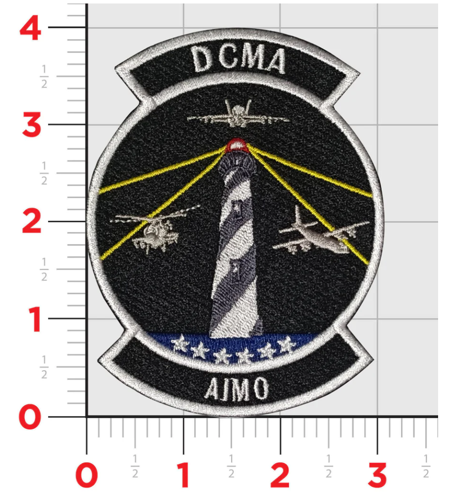 MILITARY DCMA AIMO DEFENSE BLACK EMBROIDERED HOOK & LOOP PATCH - Patches