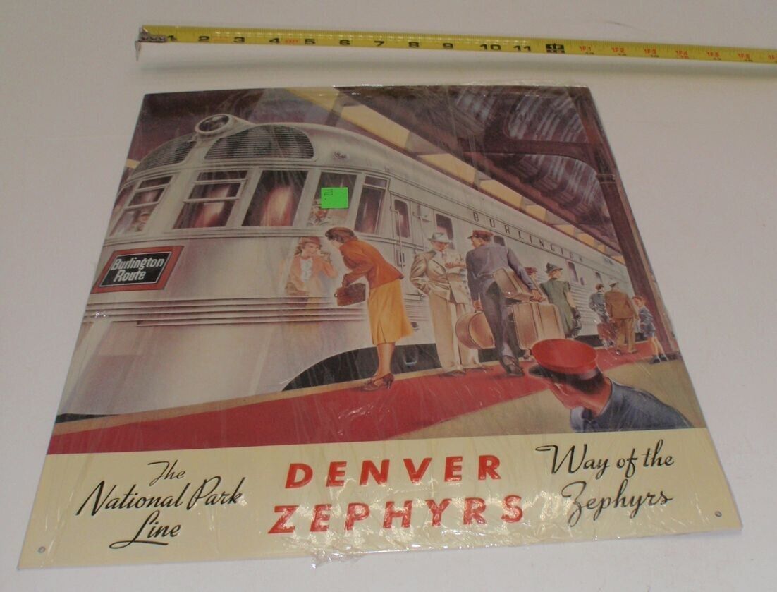 Burlington Route Denver Zephyrs National Park Line Train - Metal Sign ...