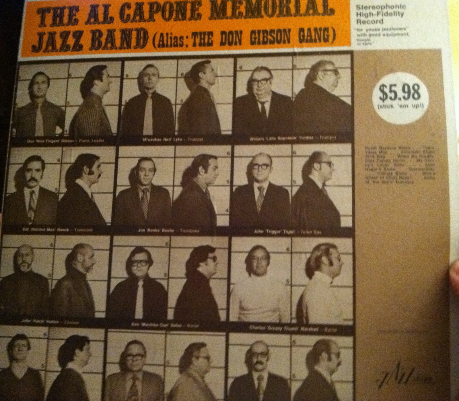 The Al Capone Memorial Jazz Band (Alias: The Don Gibson Gang) - Vinyl ...