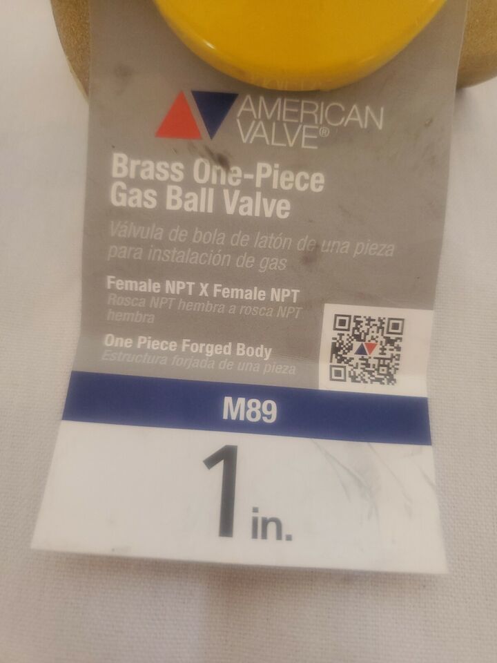 Ball Valve Gas American Valve. Brass One-Piece 1in (M89)Female Forged ...