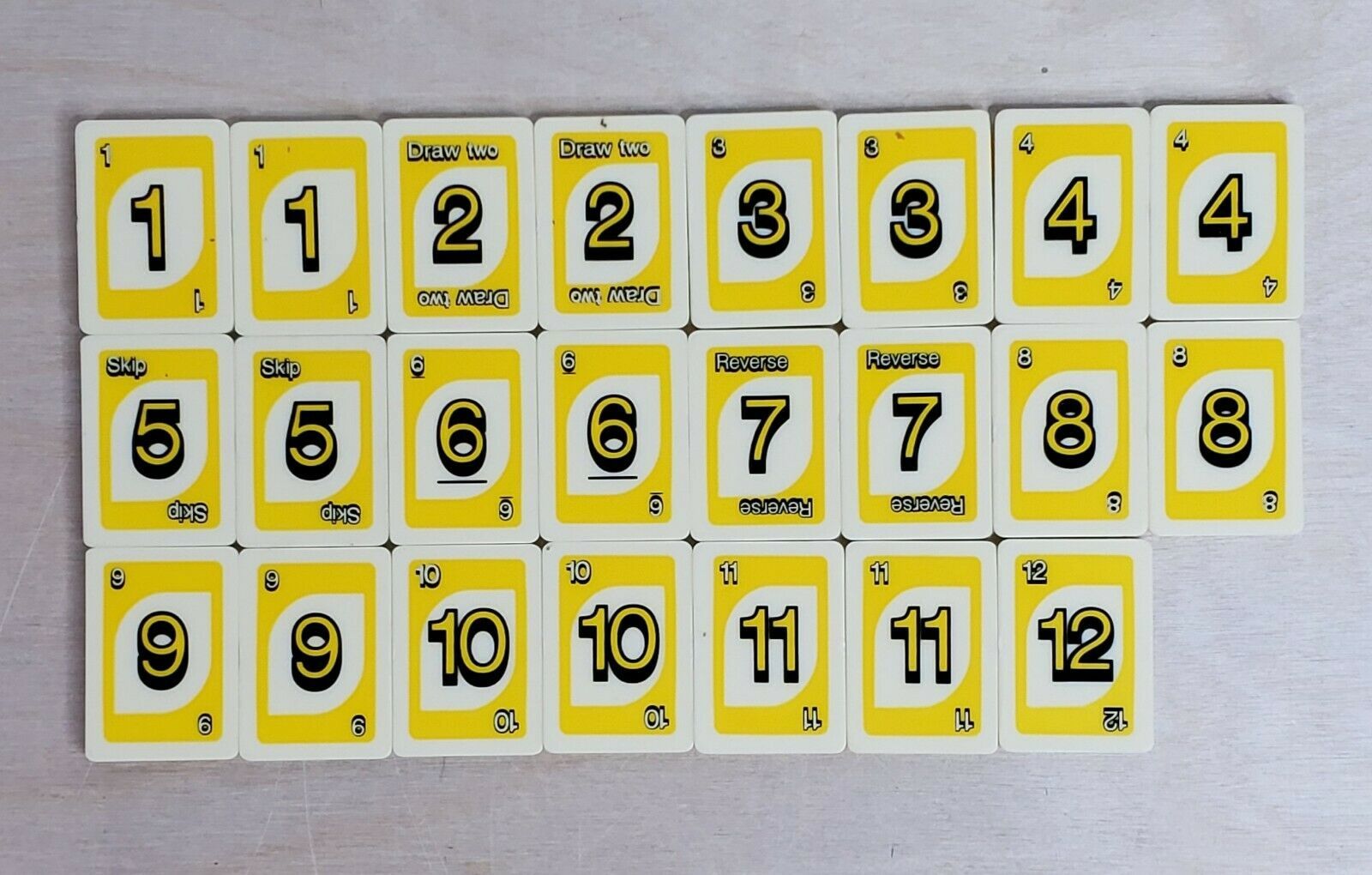 UNO Rummy Up Board Game Replacement Original Tiles Only Yellow Mattel ...