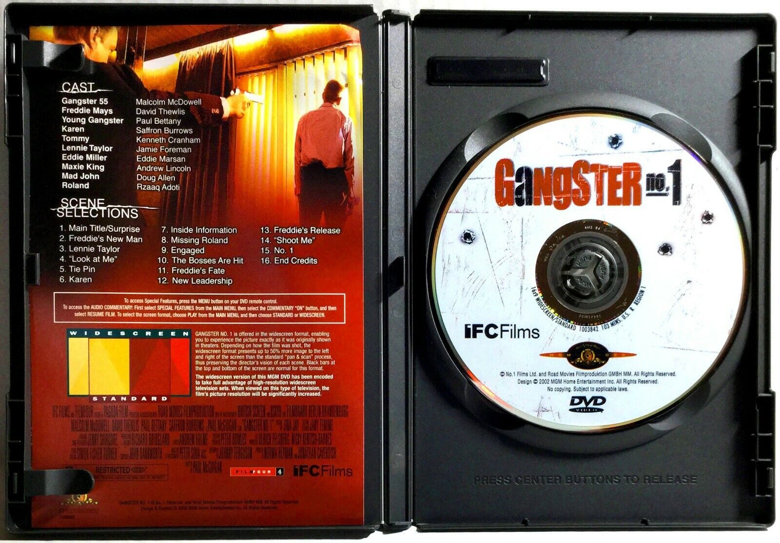 Gangster No. 1 (DVD, 2000, Widescreen) Like New ! Malcolm McDowell Paul ...