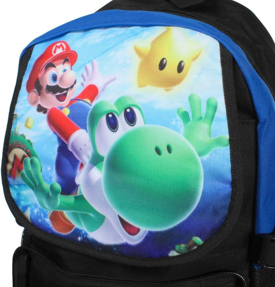 Mario Flying Yoshi Backpack with Luigi Yoshi Wario 17" with adjustable ...