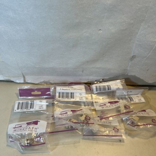 6 F-Type F-IV Keystone Jack Coaxial Cable Coupler Ivory Insert for Wall ...