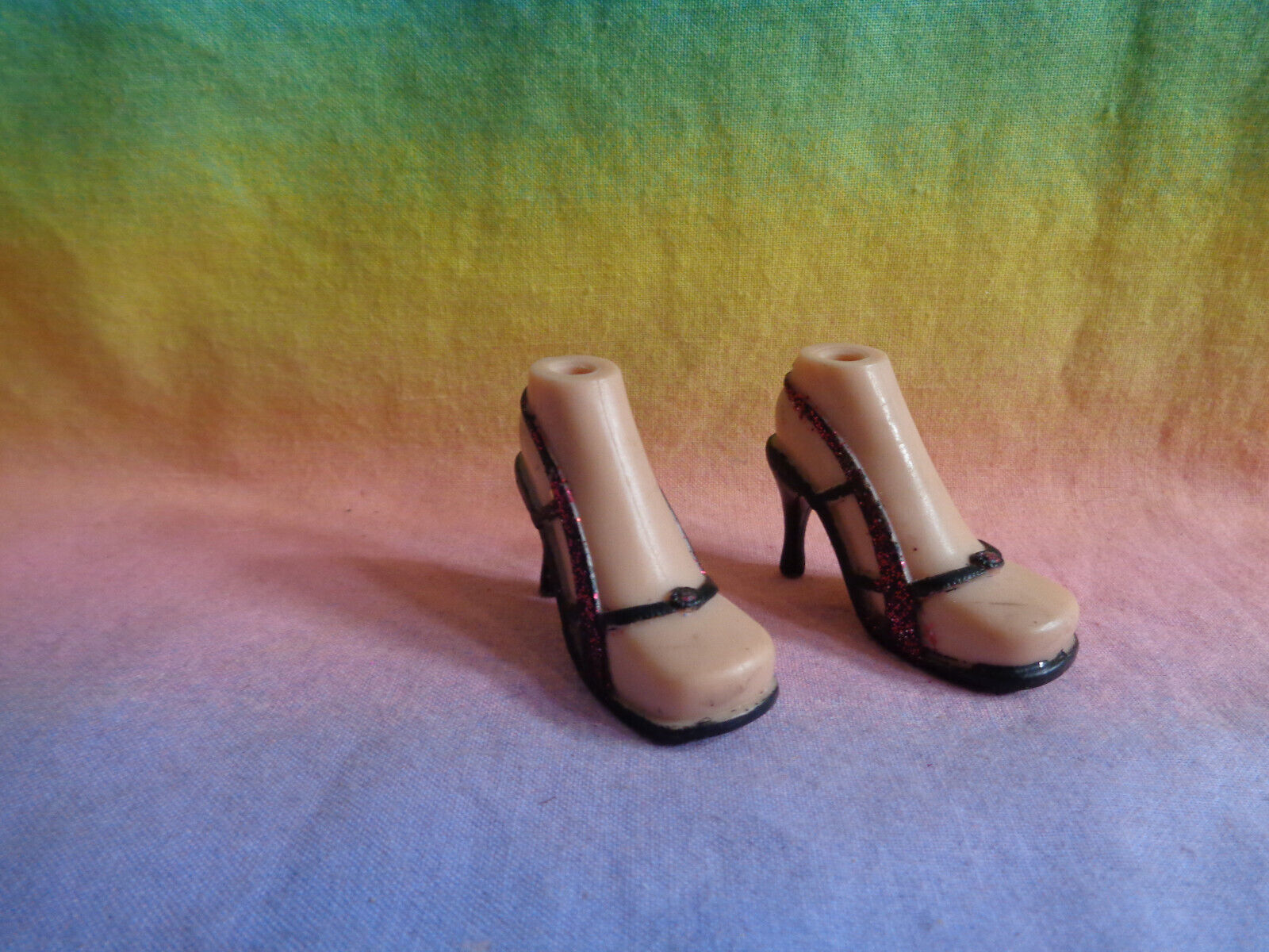 Bratz Girlz Doll Shoes Step Out Cloe Black Red Glitter High Heels ...