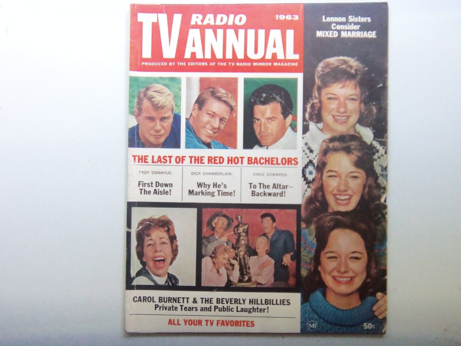 TV RADIO ANNUAL MAGAZINE 1963 LENNON SISTERS CAROL BURNETT BEVERLY ...