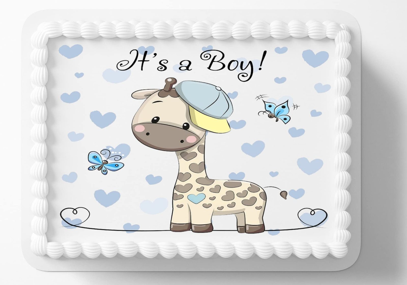 Baby Boy Giraffe Themed Baby Shower Birthday Edible Image Edible Cake ...
