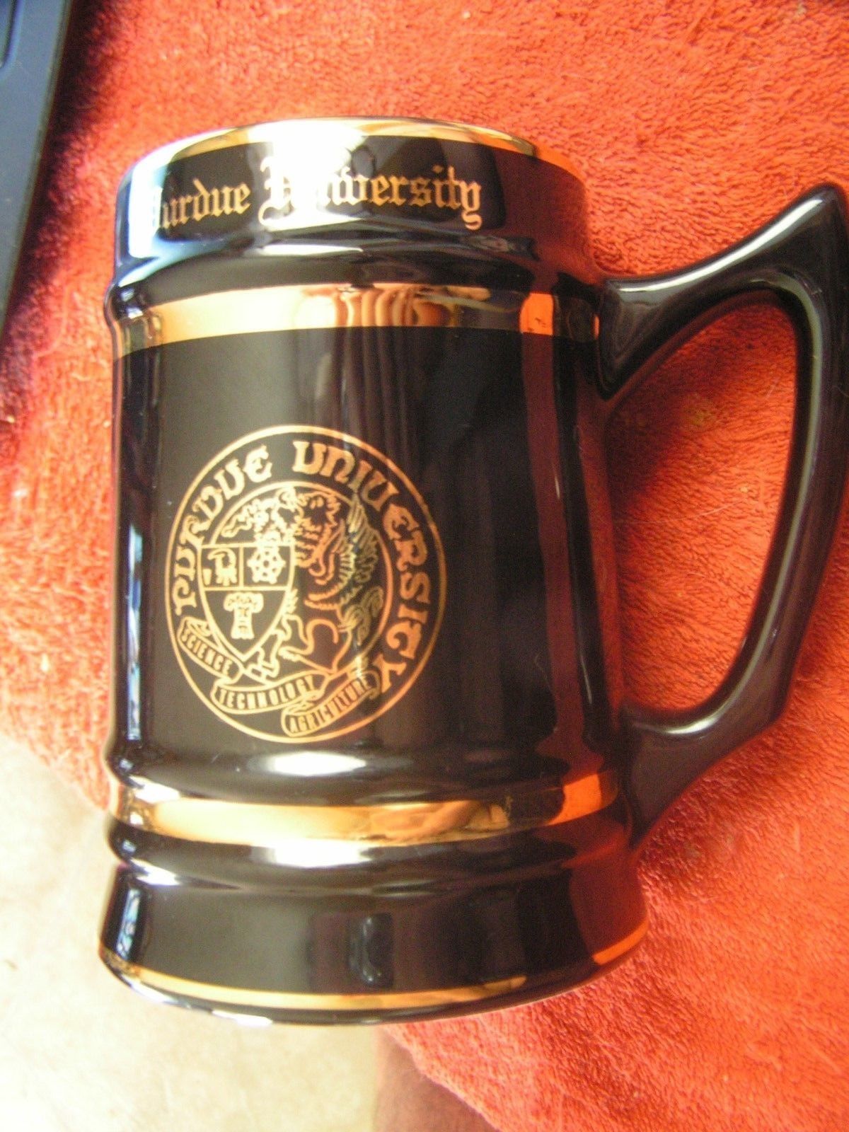 Purdue University College Heavy Gold Leafed Ceramic Mug WC Bunting ...
