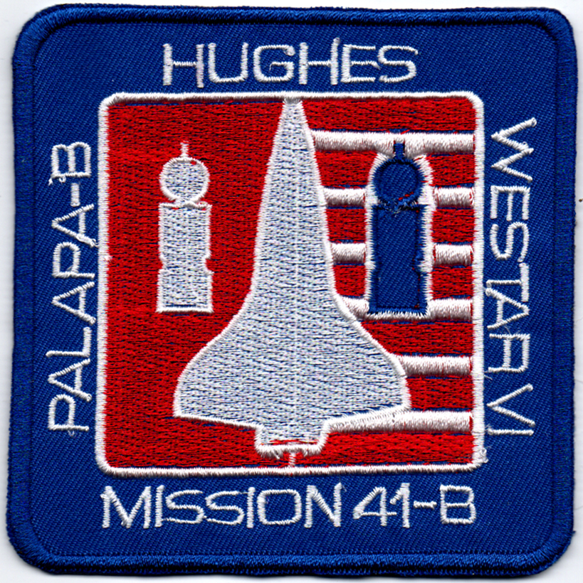 STS-41B Hughes Challenger (4) 10th Space Shuttle Mission Badge Embroidered Patch ...