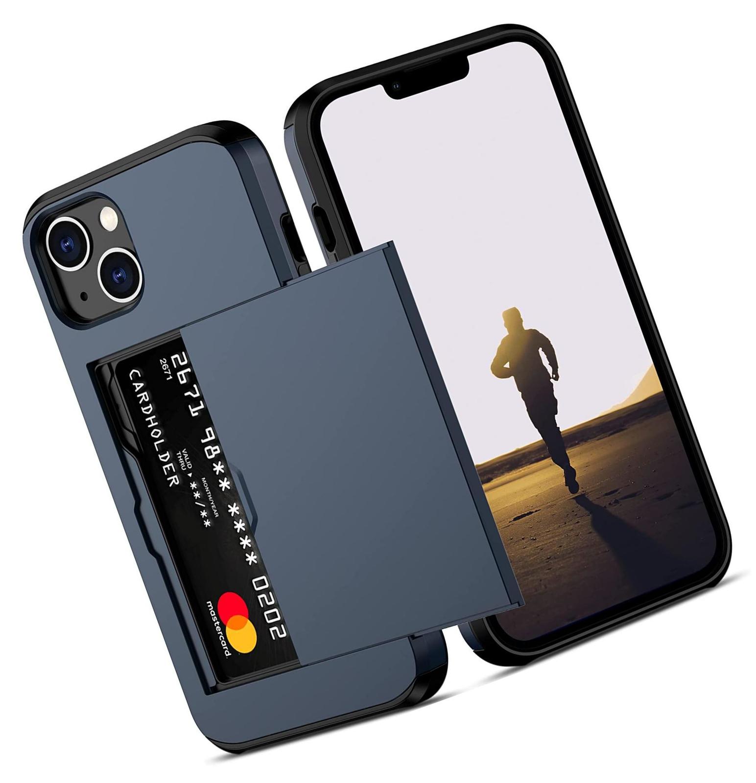 for iPhone 13 Case with Card Holder Heavy Duty Dual - Cases, Covers & Skins