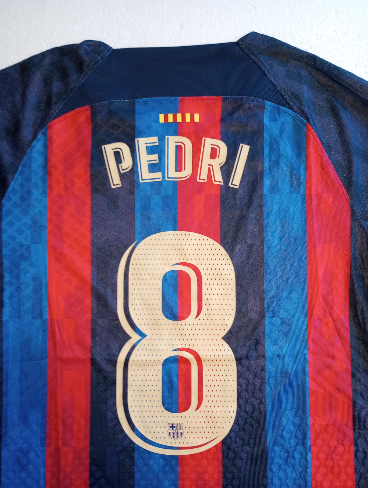 Pedri FC Barcelona #8 La Liga Match Slim Blue Red Home Soccer Jersey ...