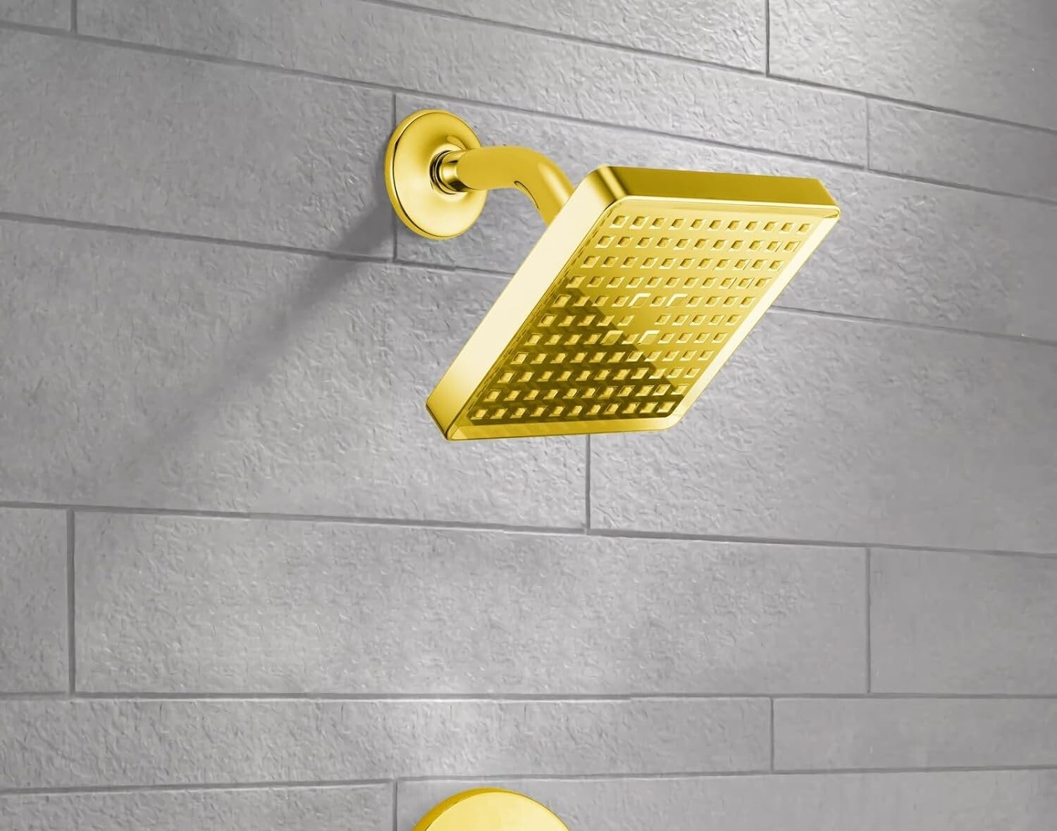 Voolan High Pressure Rain 6" Square Shower Head, Shiny Gold + GPM ...