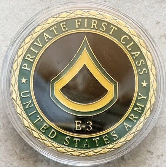 US ARMY " PRIVATE FIRST CLASS E-3 " Challenge Coin USA AMY - Current ...