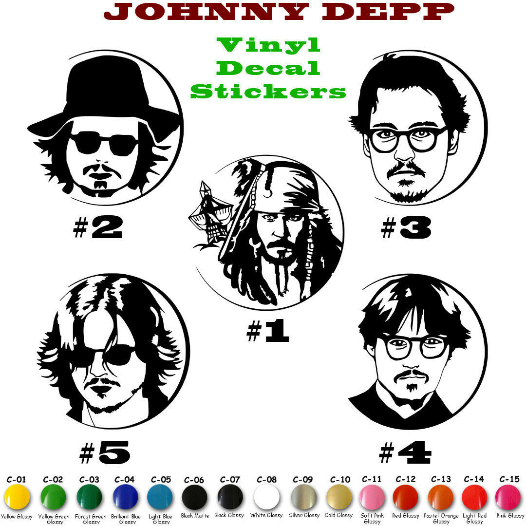 Johnny Depp Sticker Vinyl Decal Car Window Wall Pirate of Caribbean ...
