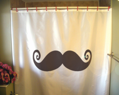 Shower Curtain moustache handle bar mustache hair curl - Home & Garden