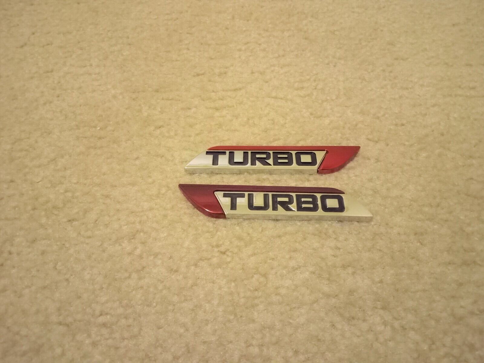 2 Turbo Emblems Badges Chrome & Anodized Red Truck SUV Car UTV Metal ...