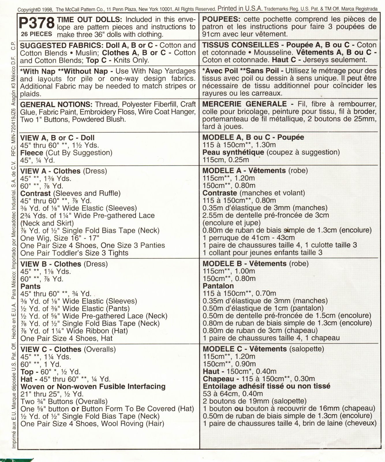 Three 36" Time Out Cry Baby Pouting Dolls & Clothes Dress Overalls Sew ...