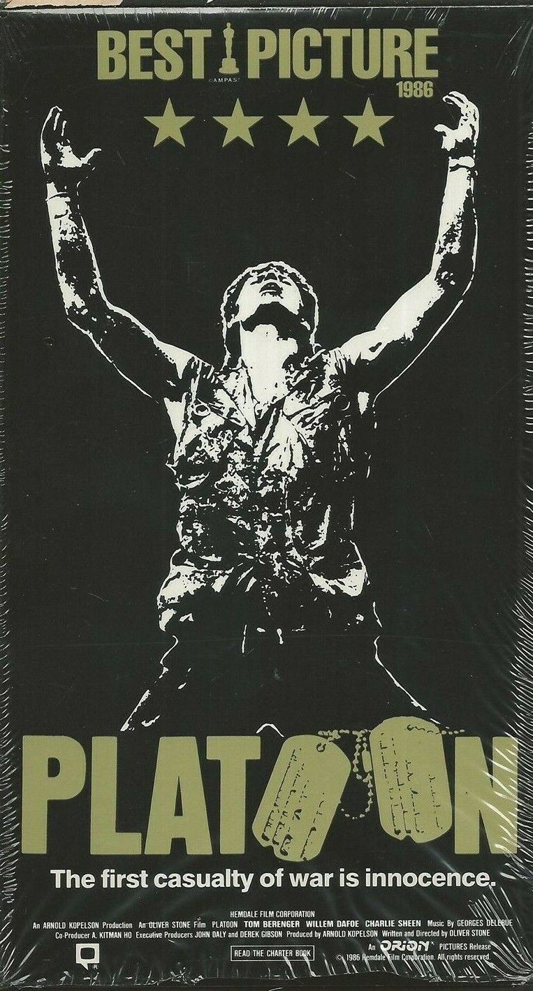 Platoon VINTAGE VHS Cassette Charlie Sheen Tom Berenger - VHS Tapes