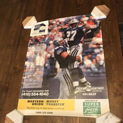 Baltimore Stallions 1995 CFL Schedule Poster Mike Pringle / Shar ...