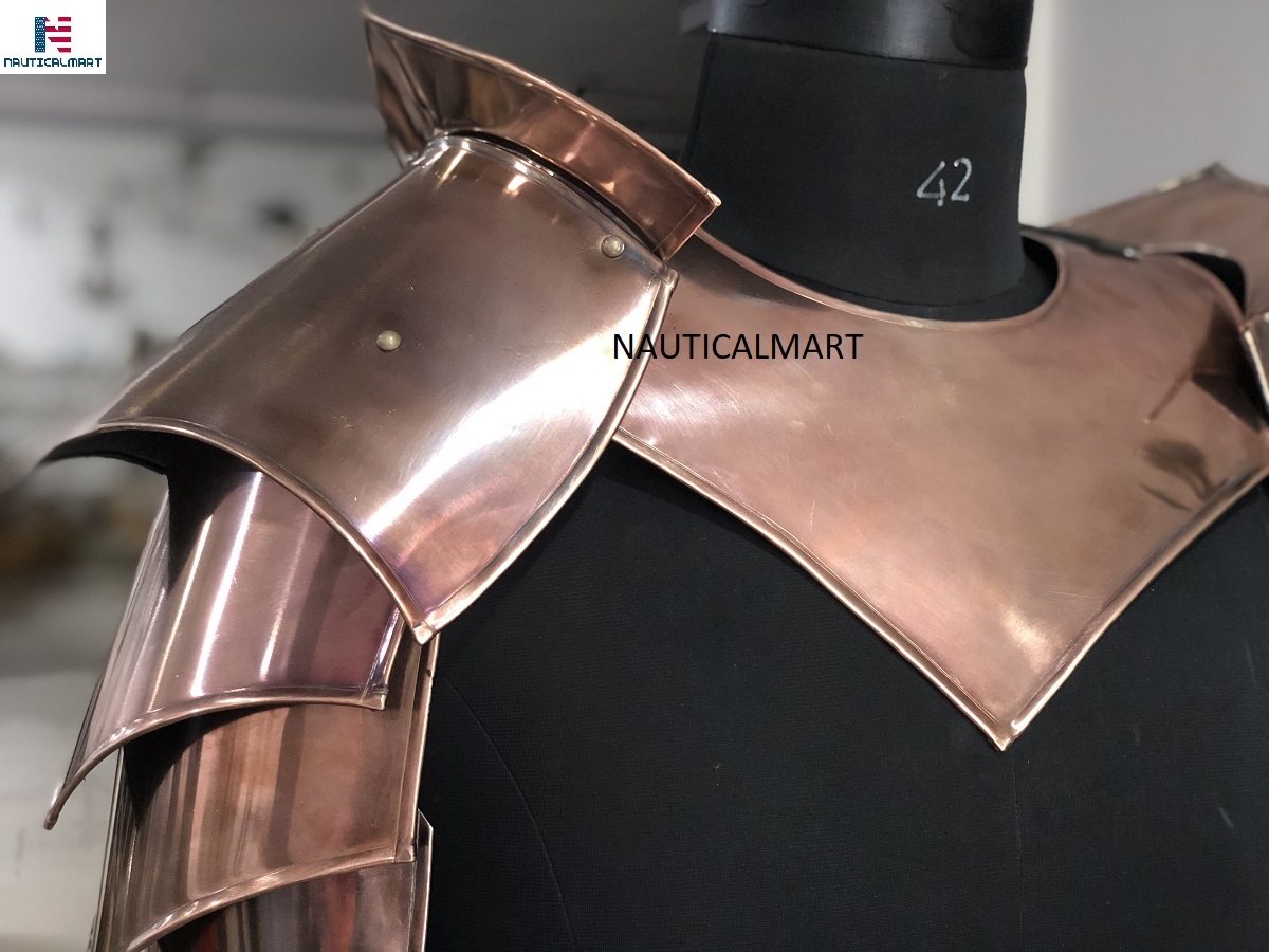 NauticalMart Medieval Armor Gorget Set with Pauldrons Shoulder SCA LARP ...