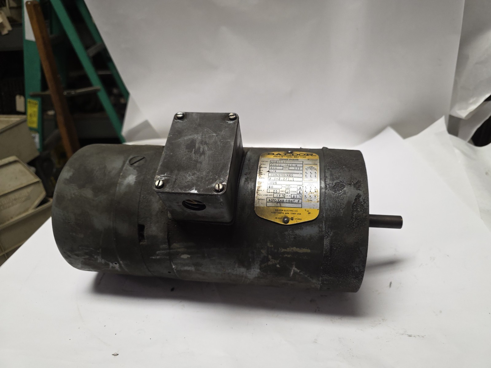 Used Baldor Cat VBM3542 3/4hp 3ph 1725 RPM. 230/460 Electric Brake ...