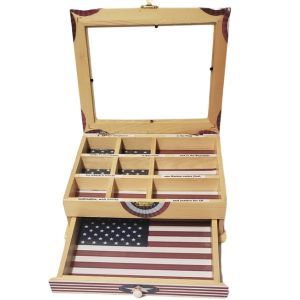 Patriotic Keepsake Box with American Flag Theme - Boxes, Jars & Tins