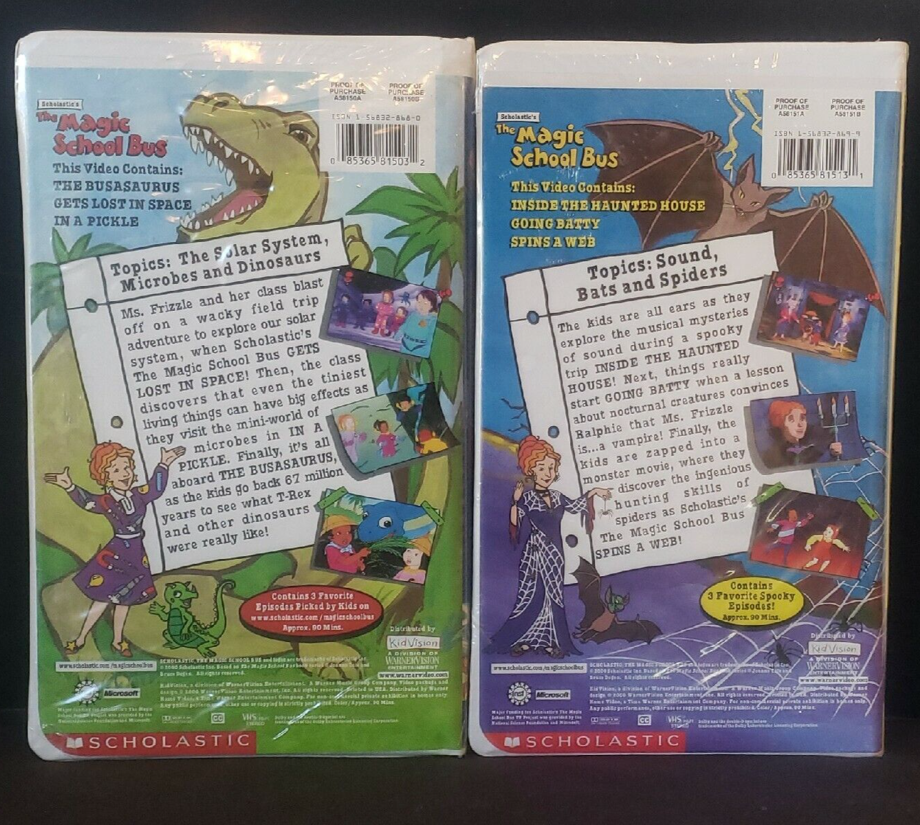 Magic School Bus VHS Lot Halloween Creepy Crawly Fun Great Adventures ...