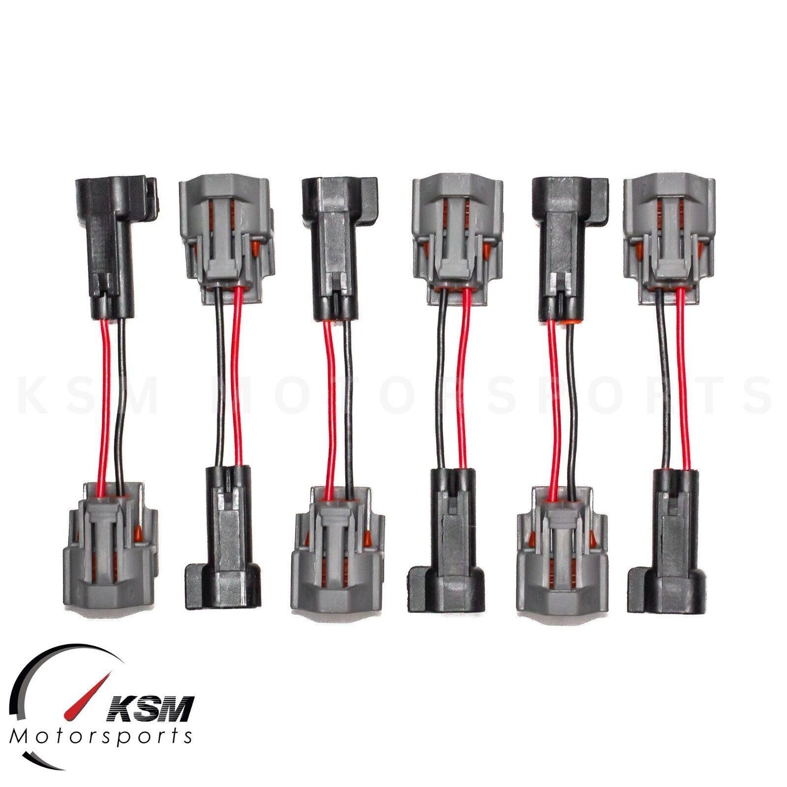 6 x EV6/EV14 to DENSO CONVERSION JUMPER HARNESS ADAPTER CONNECTOR FUEL ...