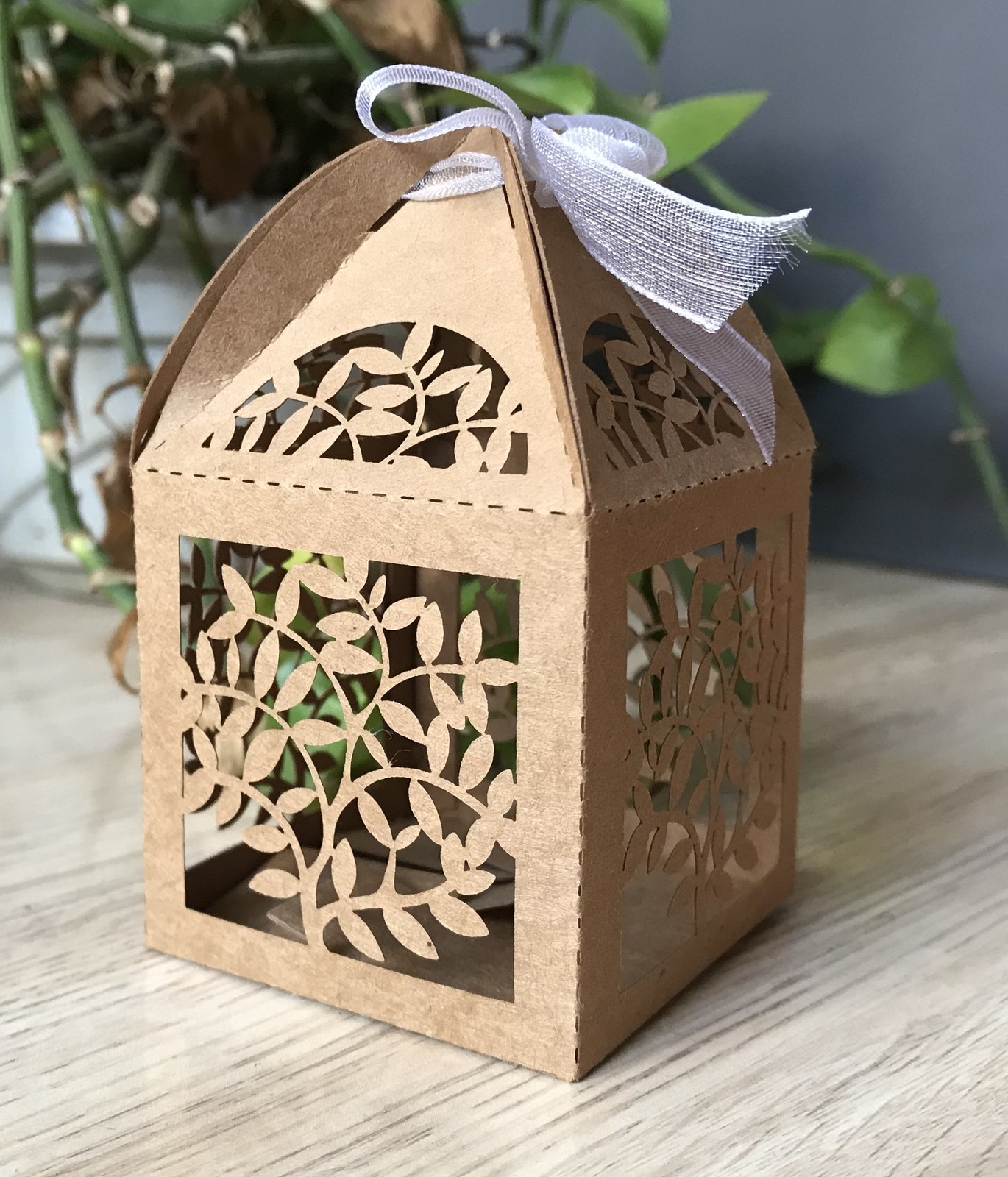 100pcs Kraft Paper Brown Small Gift Packaging boxes,Laser Cut Wedding ...