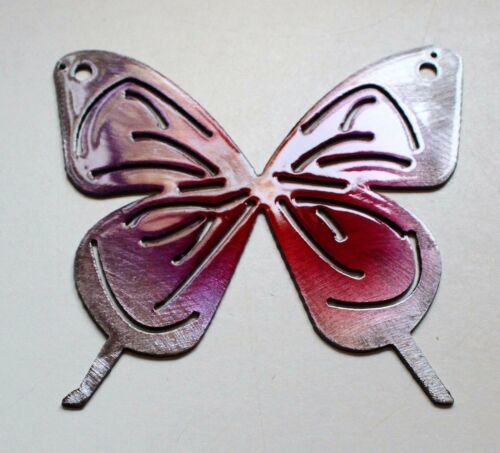 Butterfly - Metal Wall Art - Fuchsia Tainted 5" - Sculptures & Figurines