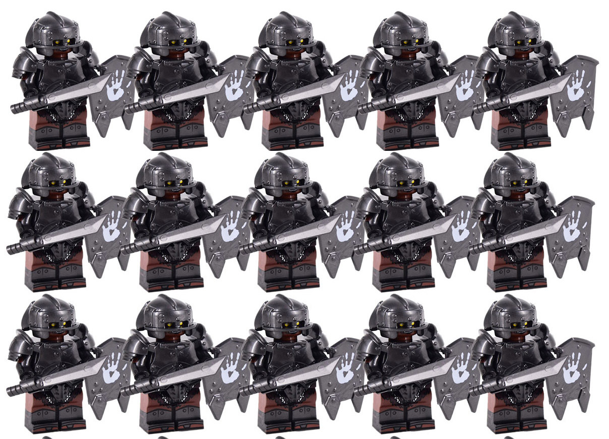 21pcs LOTR Uruk-hai Orc Short Sword Infantry Army and Saruman Minifigures - Building Toy Pieces ...